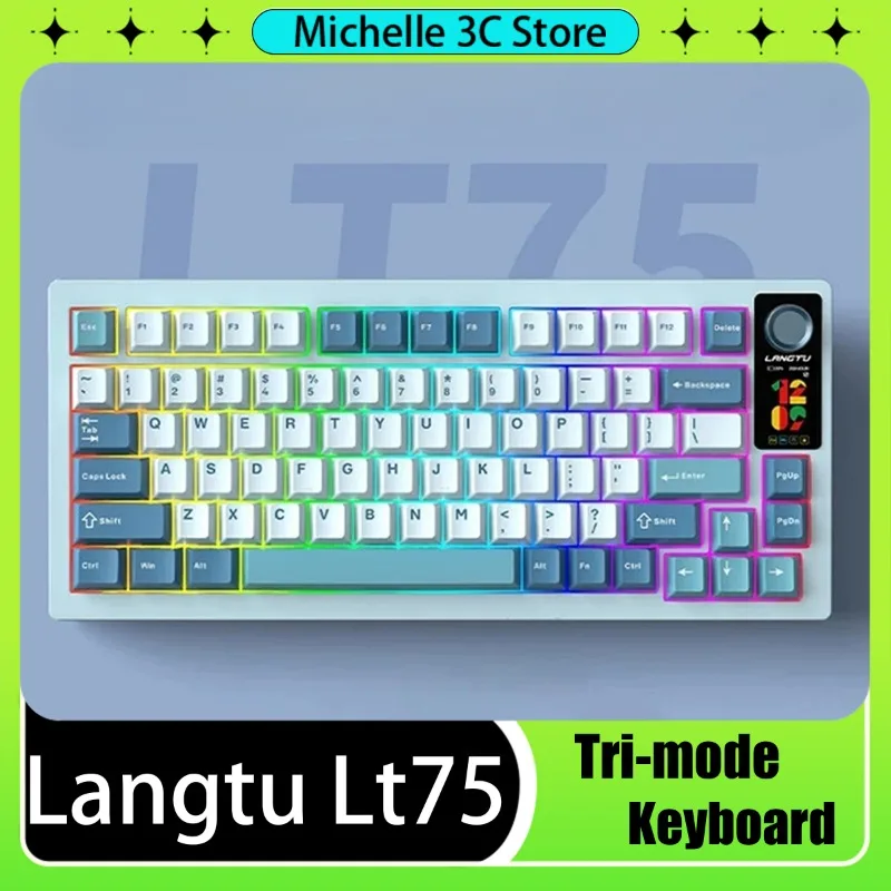 Langtu-Lt75-Mechanical-Keyboard-Three-Mode-Wired-Wireless-Bluetooth-80 ...