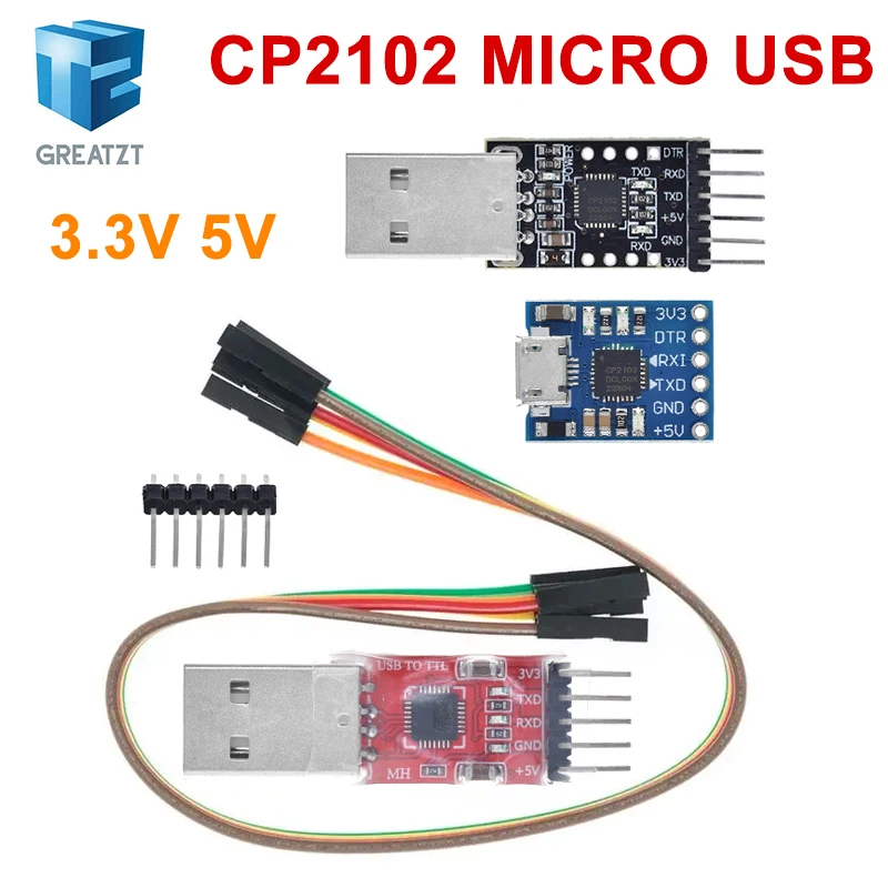CP2102-USB-2-0-to-UART-TTL-5PIN-Connector-Module-Serial-Converter-STC ...