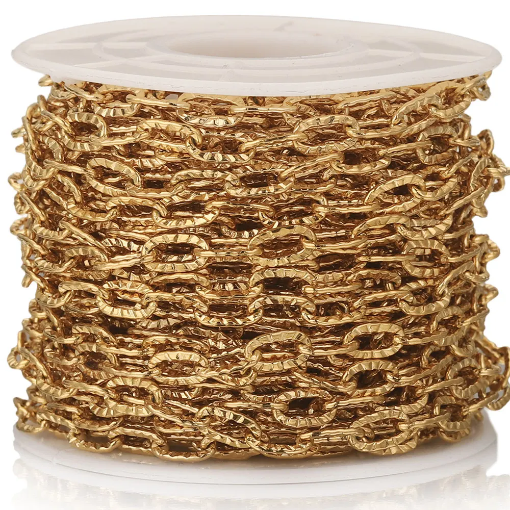 1-Meter-8-4mm-Stainless-Steel-Oval-Embossing-Curb-Chain-Roll-Cuban-Link ...