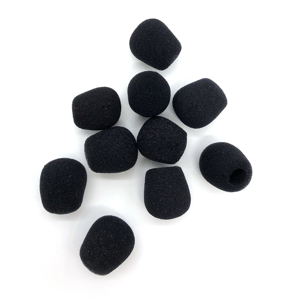 10pcs-25mm-Black-Microphone-Headset-Foam-Sponge-Windscreen-Mic-Covers ...
