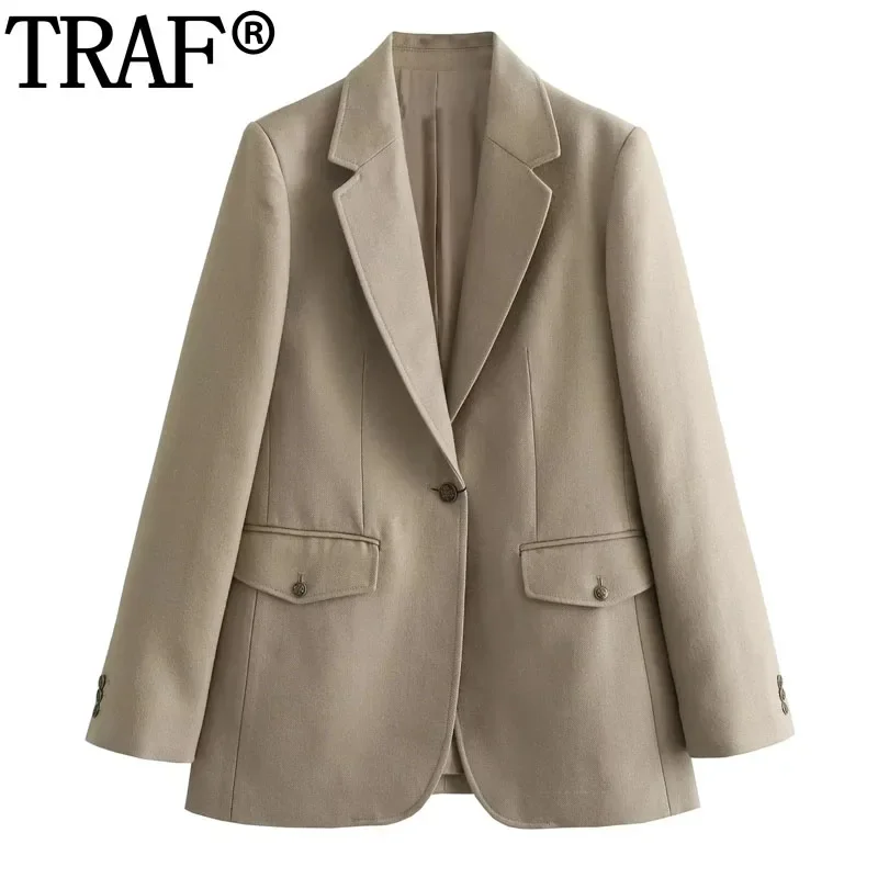 TRAF-2024-Old-Money-Style-Women-Long-Blazer-Office-Wear-Women-s-Blazer ...