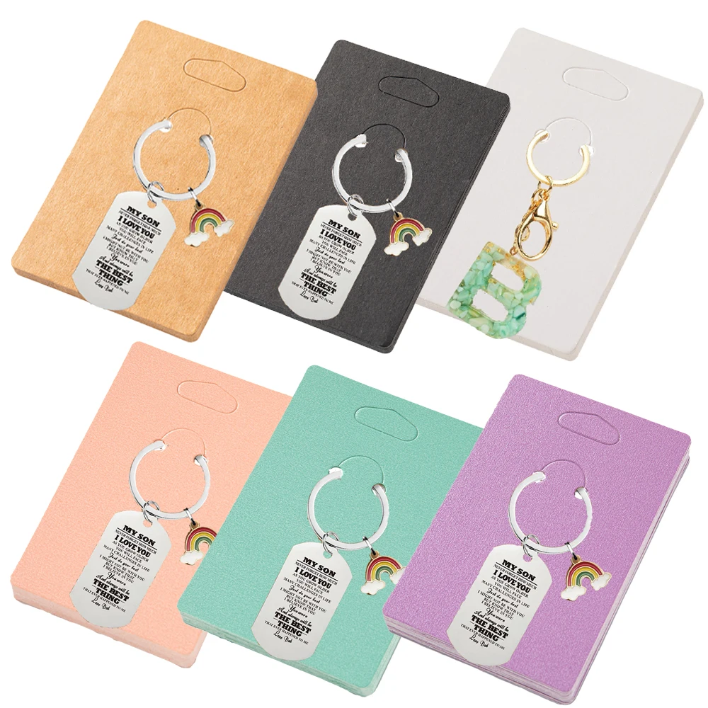 50pcs-Lot-Keychain-Display-Cards-White-Black-Paper-Cardboard-for ...