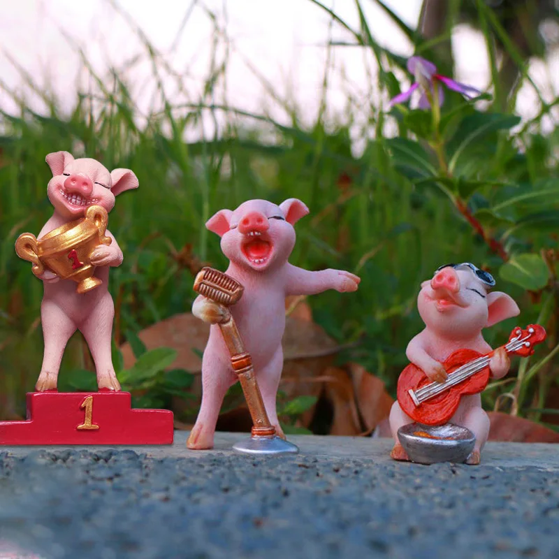 1PC-Miniature-Resin-Ornament-Rocking-Pig-Animal-Figurines-Desktop ...