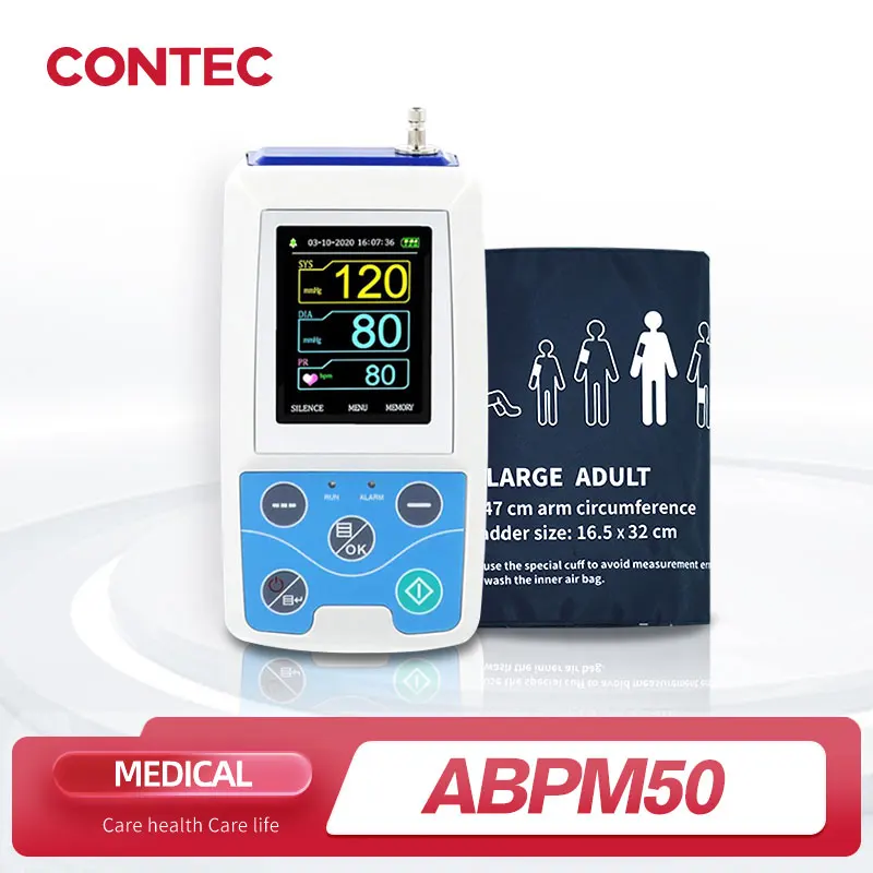 Arm Ambulatory Blood Pressure Monitor 24hours NIBP Holter CONTEC ABPM50 ...