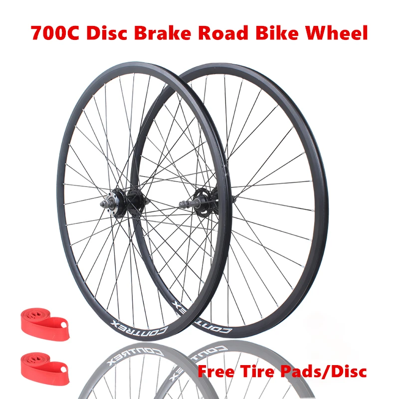 700C Disc Brake Road Bike Wheel Front And Rear Wheelset 700x23/25/28 ...