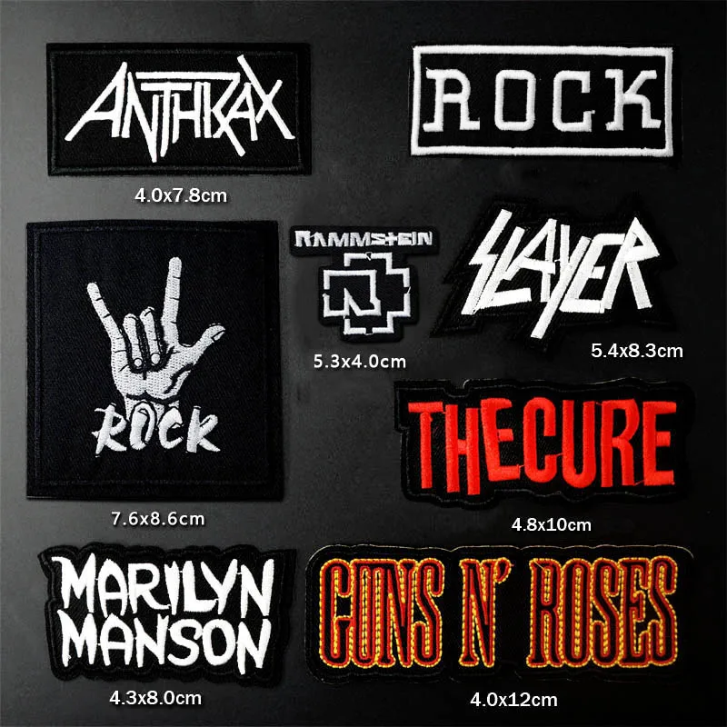 8pcs/lot Rock Band Badges Diy Embroidery Patch Applique Clothes Ironing ...