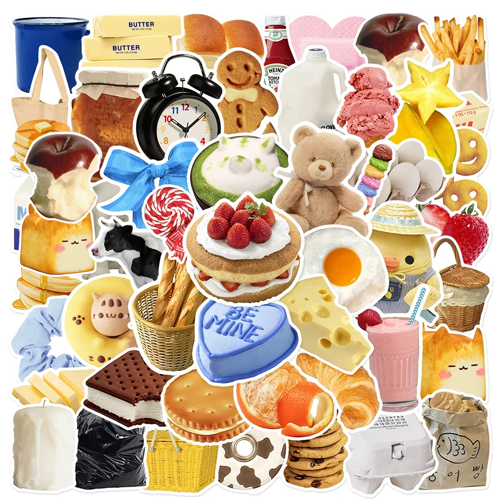 10-30-52pcs-Cute-Cartoon-Stickers-Korean-Ins-Style-Food-Decals-For ...