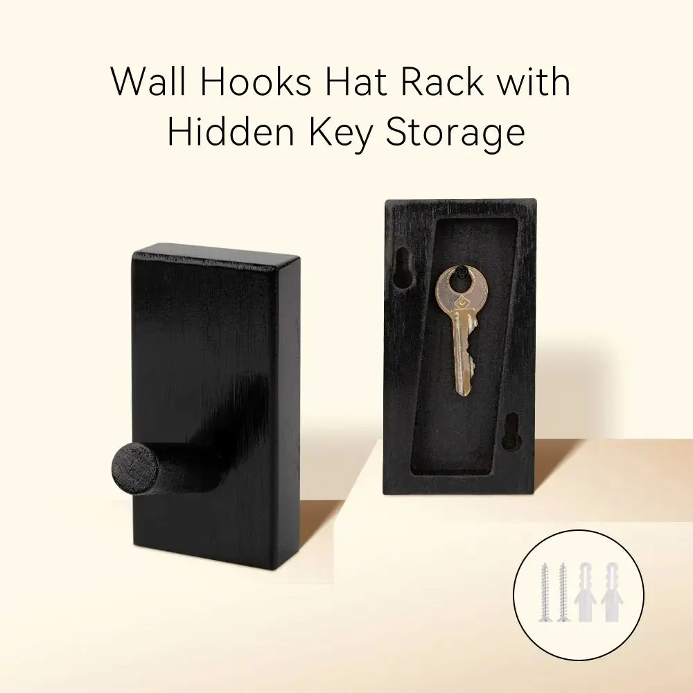 Hidden-Safe-Box-Wood-Hook-Hat-Rack-With-Storage-Compartment-Key-Safe ...