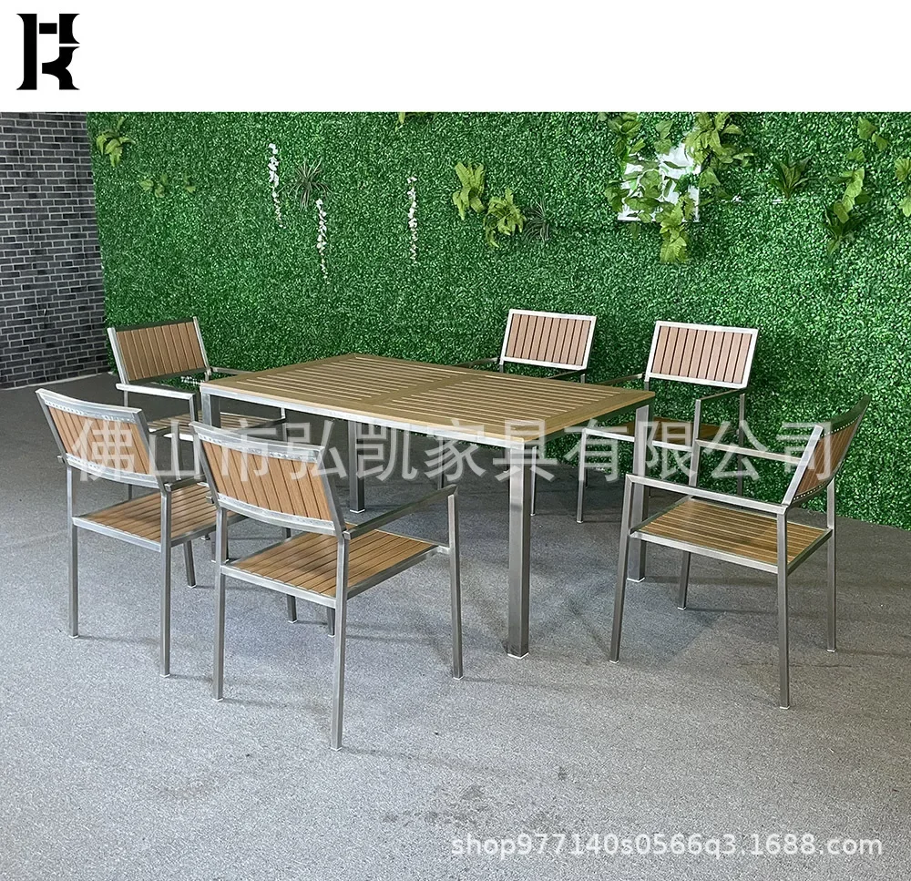 Outdoor-Desk-Chair-Combination-Outdoor-Garden-Courtyard-Plastic-Wooden ...