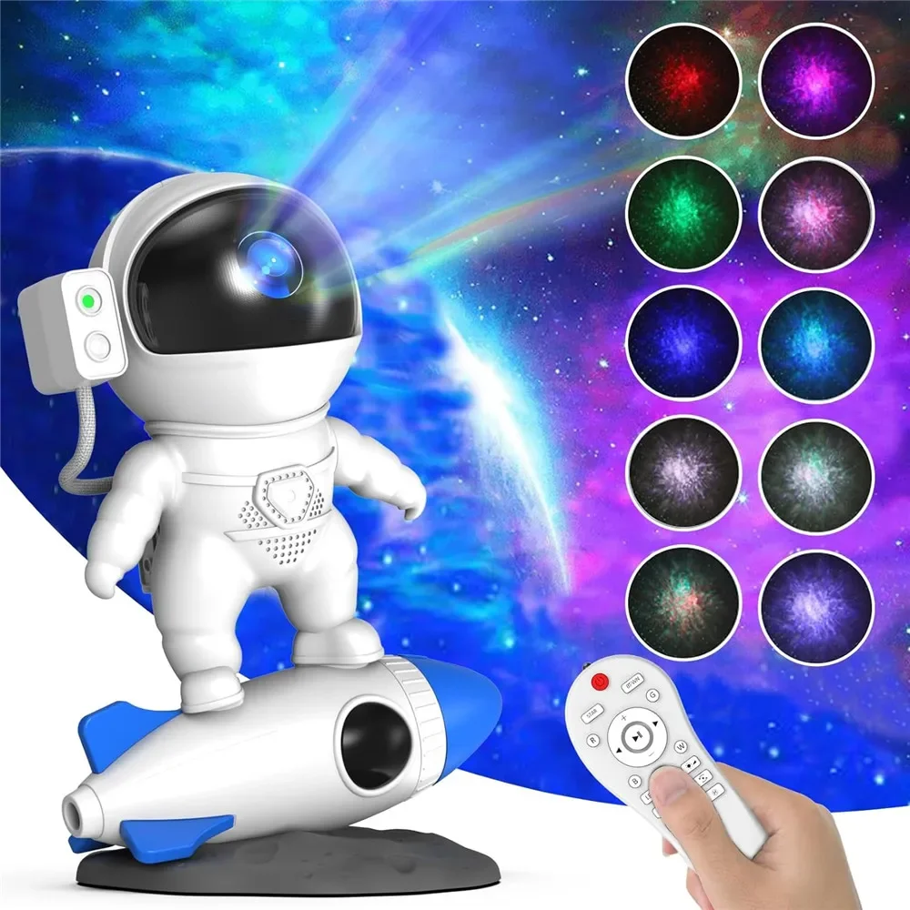 Galaxy-Starry-Astronaut-Sky-Projector-Night-Light-Remote-Control-Rocket ...