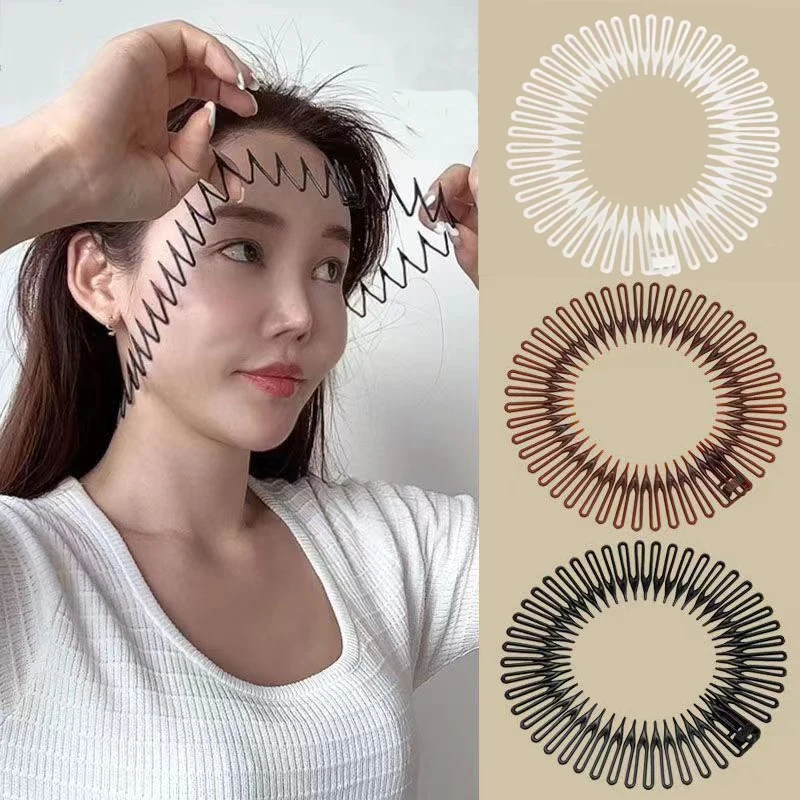 Plastic Full Circle Stretch Flexible Comb Women Girls Teeth Hair ...