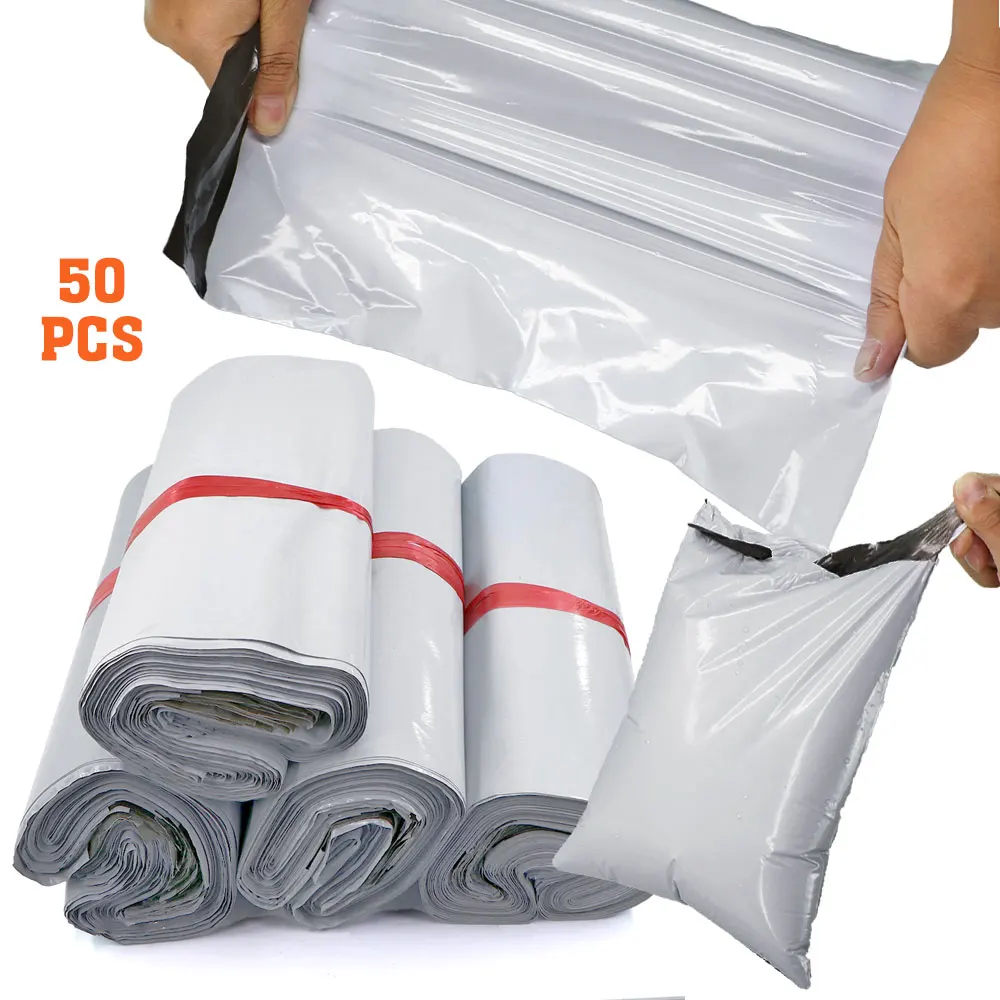 50PCS Ploy Shipping Bags Opaque PE Plastic Express Envelope Storage ...