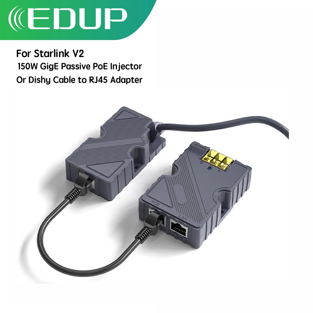 EDUP-Starlink-Dishy-Cable-Adapter-to-RJ45-and-150W-GigE-Passive-PoE ...