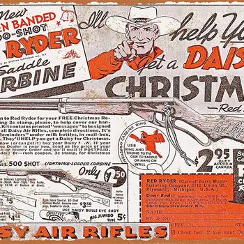 LoMall 8 x 12 Metal Sign - Daisy Red Rider BB Gun - Vintage Wall Decor Art