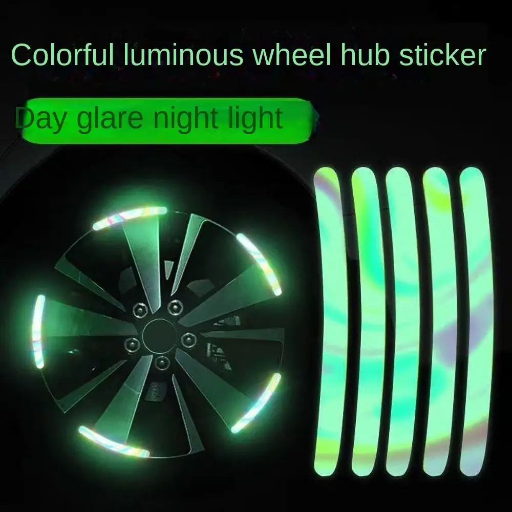 20PC-Universal-Wheel-Hub-Reflective-Sticker-Rainbow-Fluorescence ...