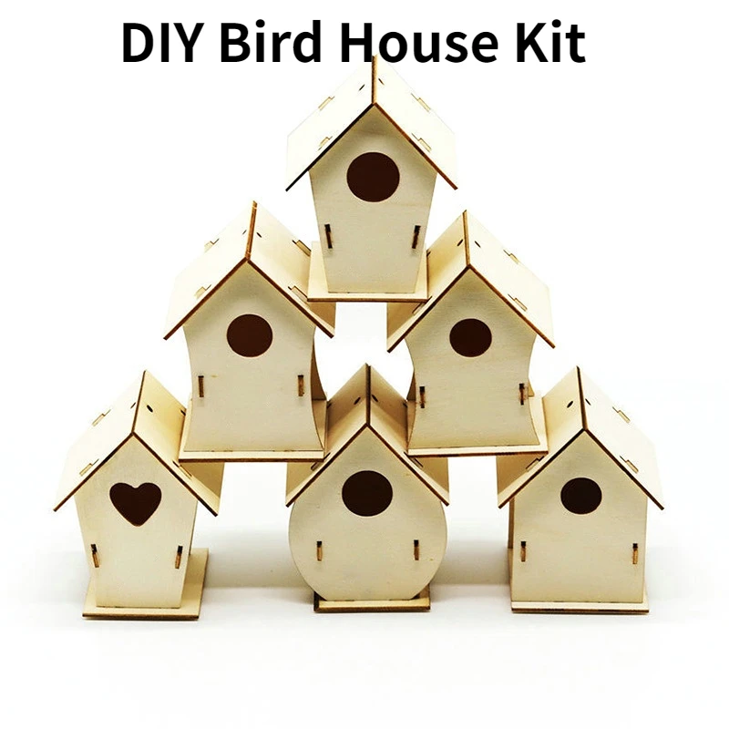 DIY Bird House Puzzle Kit Crafts Toys Handmade Toys for Children Wooden ...