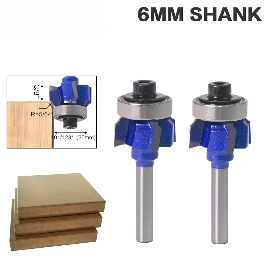 1PC 6mm Shank 4-Flute Trimming Router Bit Set R1 R2 R3mm Radius for ...