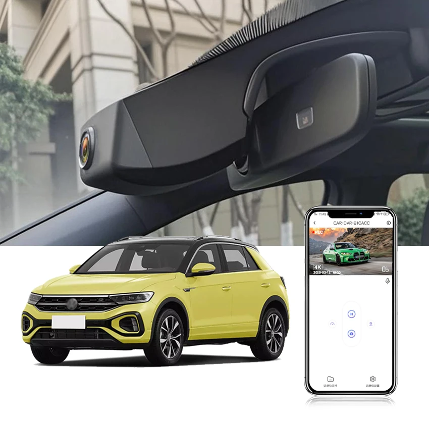 4K Dashcam For VW Volkswagen T-Roc T Roc Troc 2017 to 2025, Wifi Dash ...