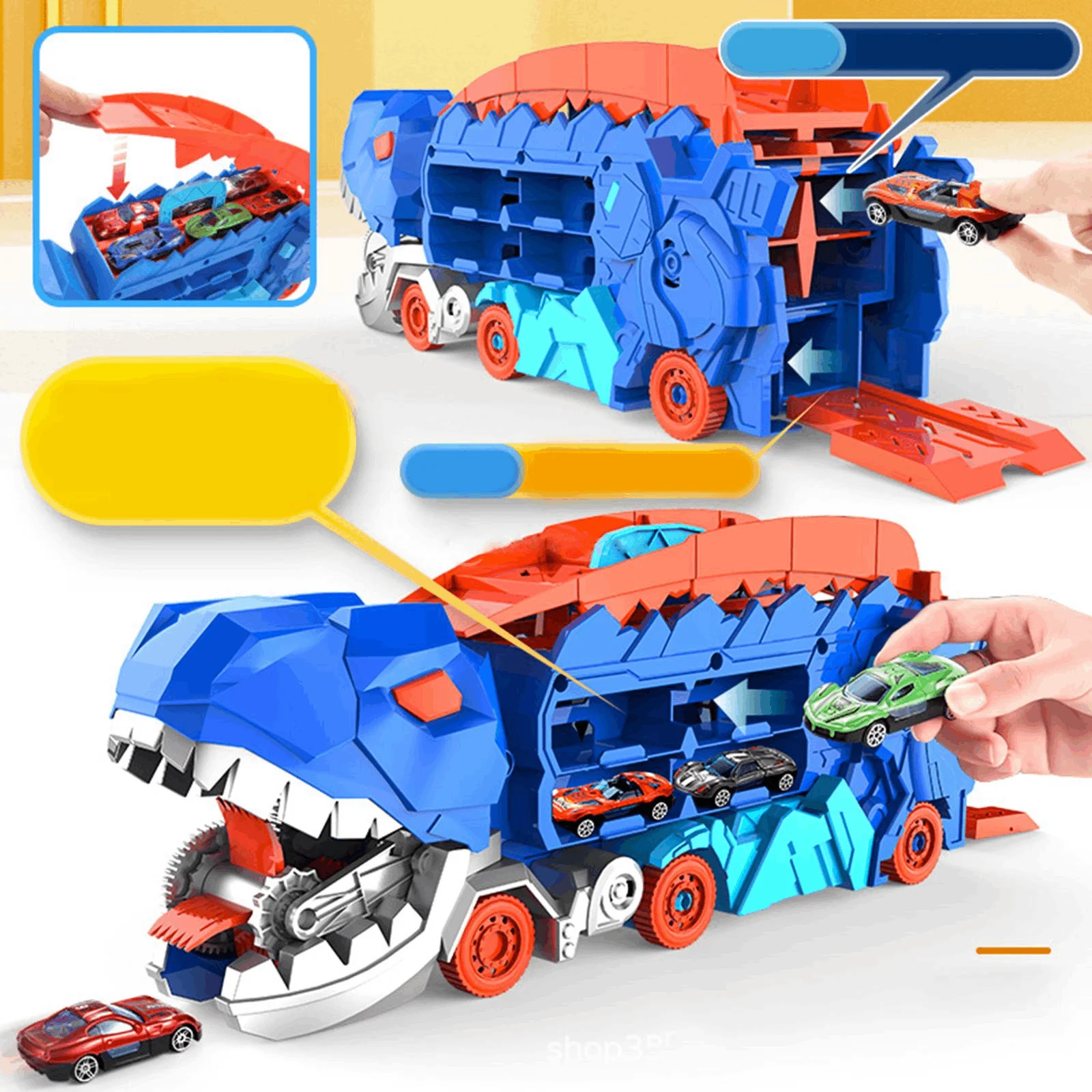 Tyrannosaurus-Rex-Hauler-Dinosaur-Wheels-Devouring-Car-T-Rex-Deformed ...