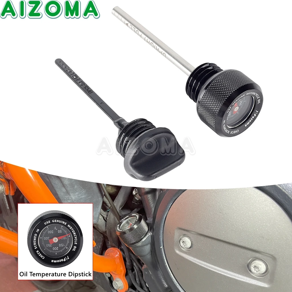 Motorcycle-Oil-Level-Dipstick-Meter-Plug-Temperature-Gauge-For-Harley ...