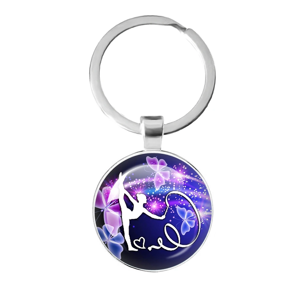 Rhythmic-Gymnastics-Metal-Keychain-Gymnast-Glass-Cabochon-Keychain ...