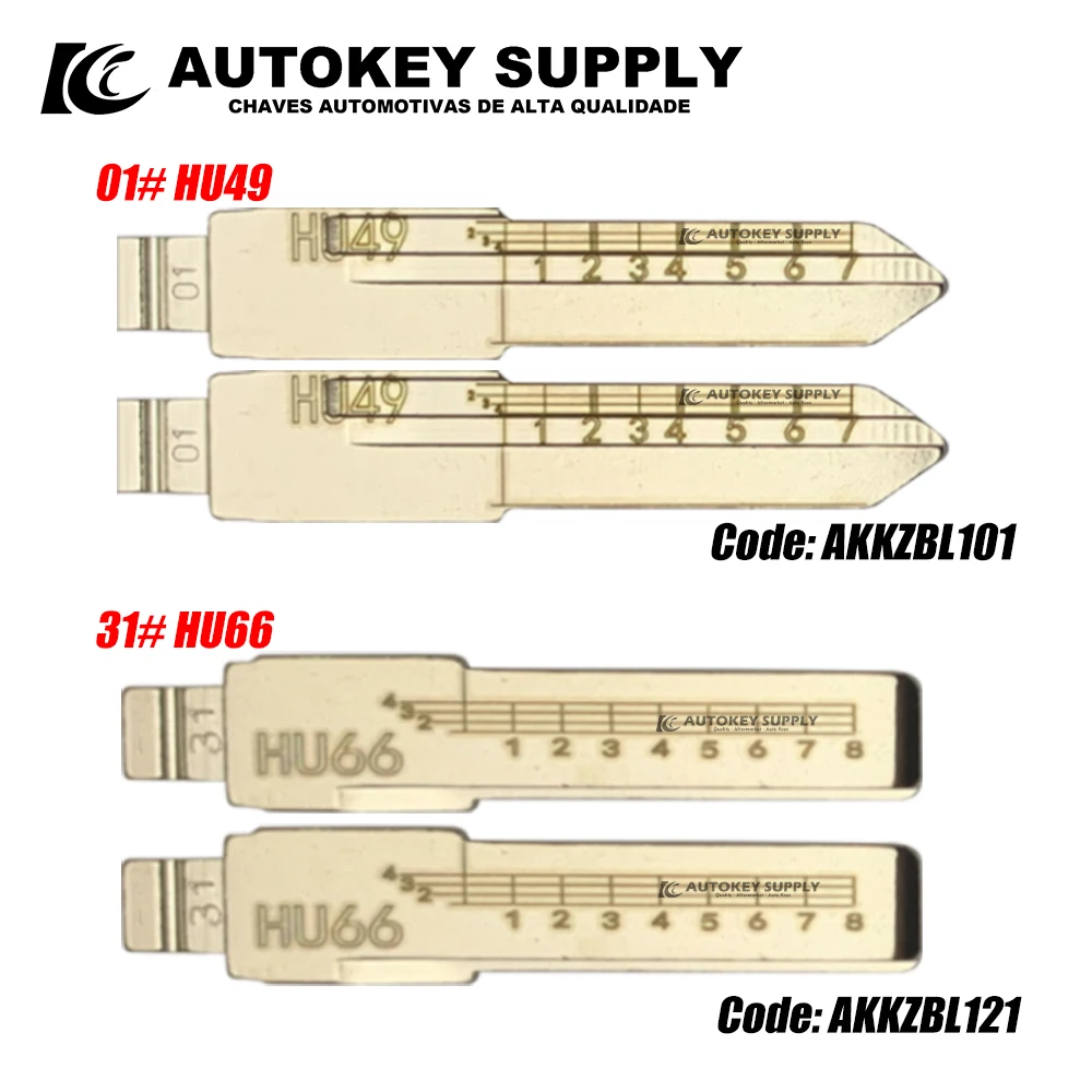 Key Blade 01# HU49 31# HU66 With Scale AKKZBL101 AKKZBL121 ...