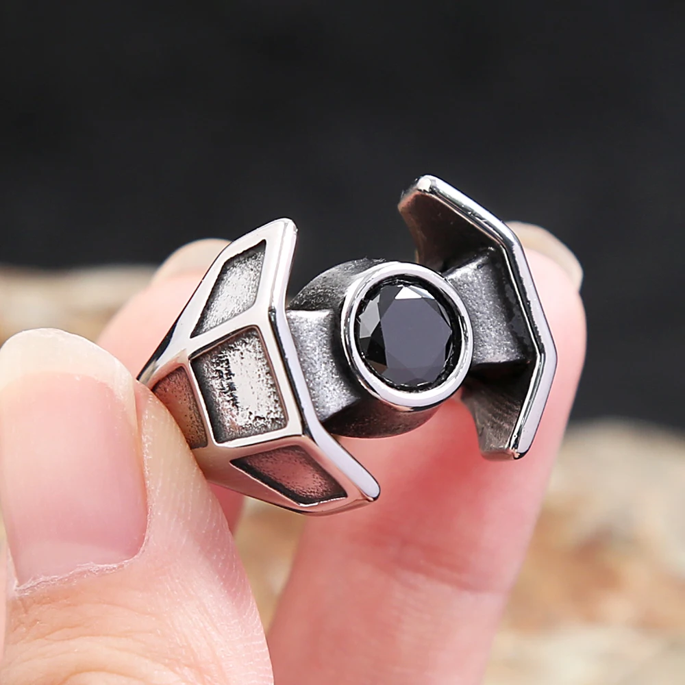 Unique-Personality-Black-Stone-Rings-For-Men-Women-Punk-Cool-Fashion ...