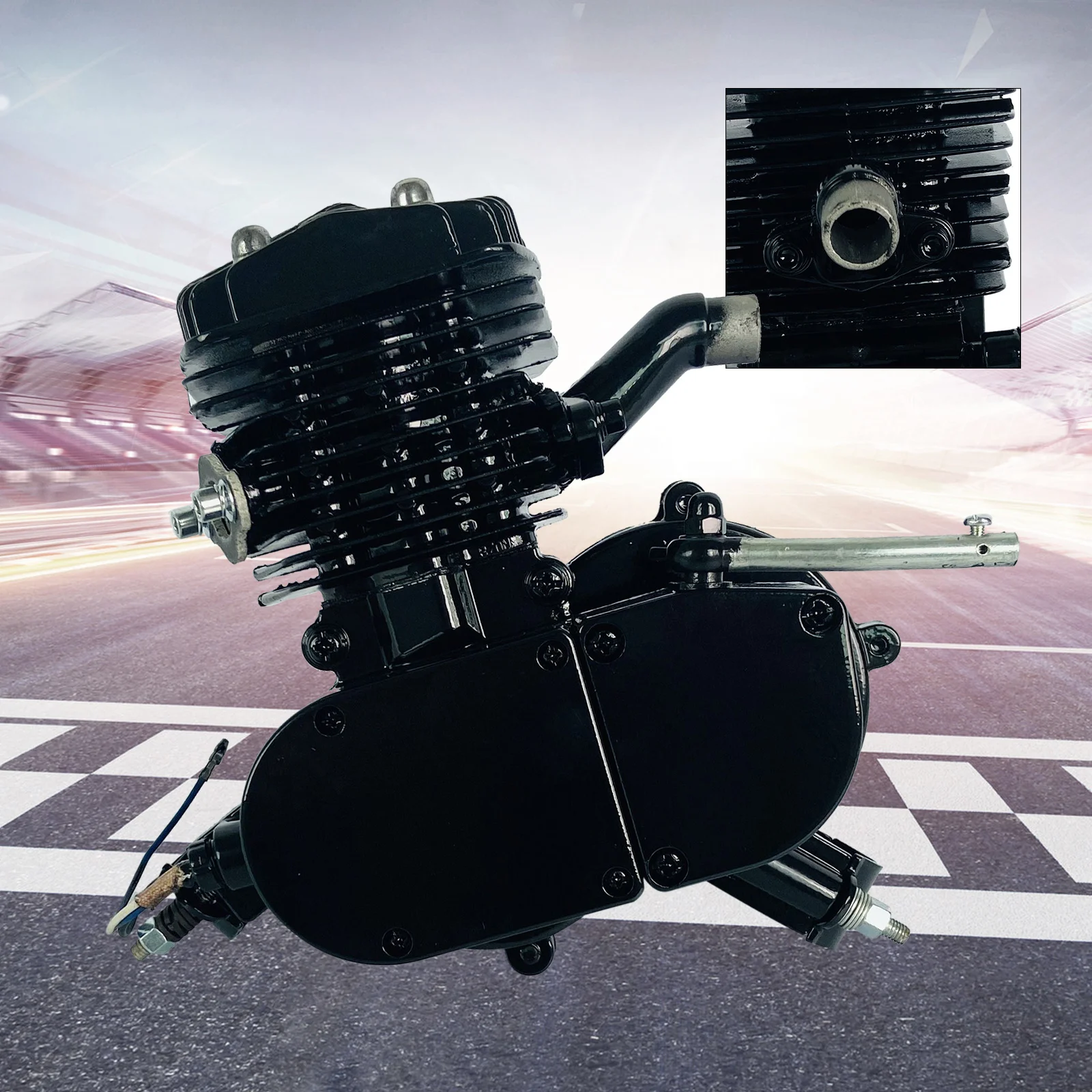 Bike-Engine-2-Stroke-Black-80cc-Bicycle-Motor-Air-Cooling-Single ...