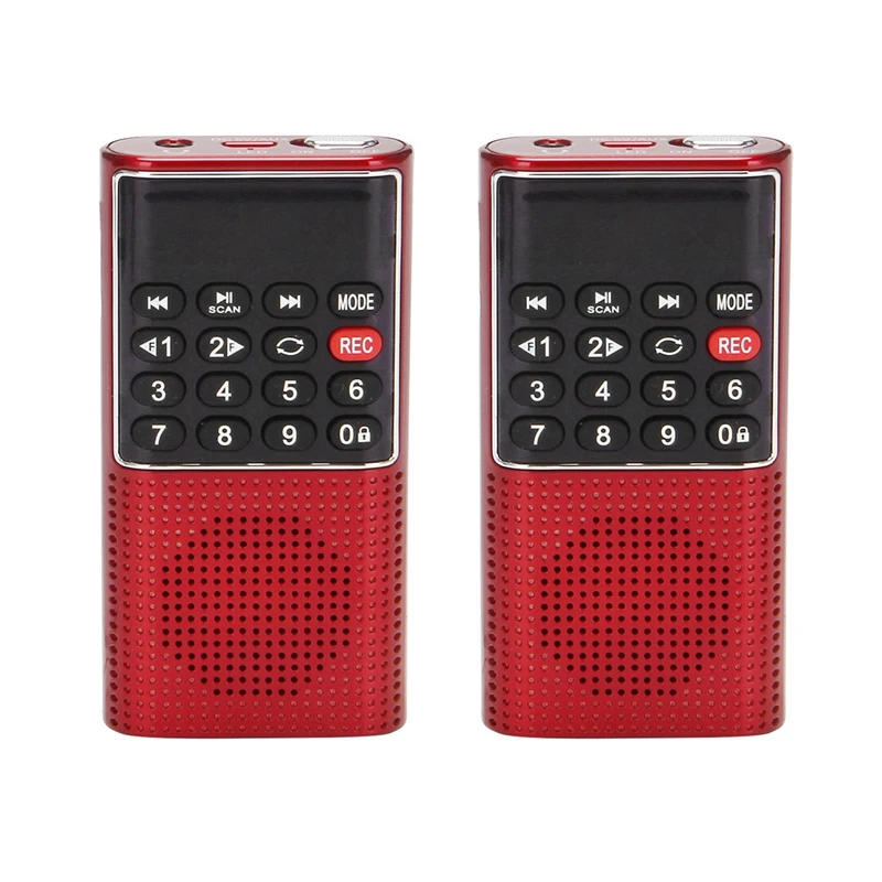 2x L-328 Mini Portable Pocket Fm Auto Scan Radio Music Audio Mp3 Player ...