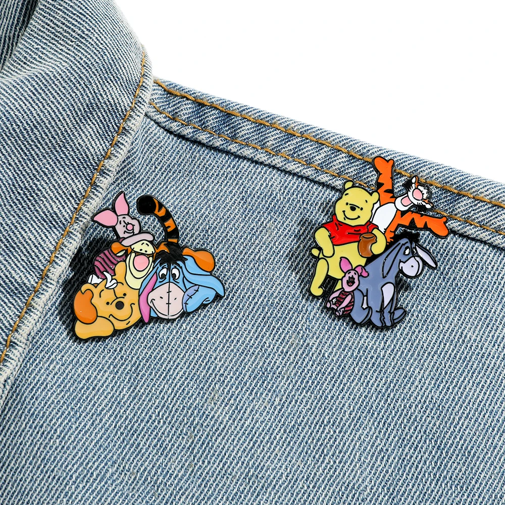 2-Pcs-Cartoon-Animal-Brooch-Cute-Pooh-Bear-Eeyore-Tigger-Piglet-Enamel ...