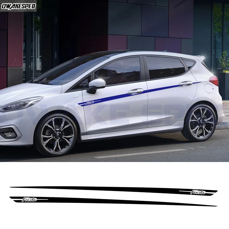 2pcs-Car-Waistline-Sport-Stripes-For-Ford-Fiesta-Hatchback-Sedan-ST-RS ...