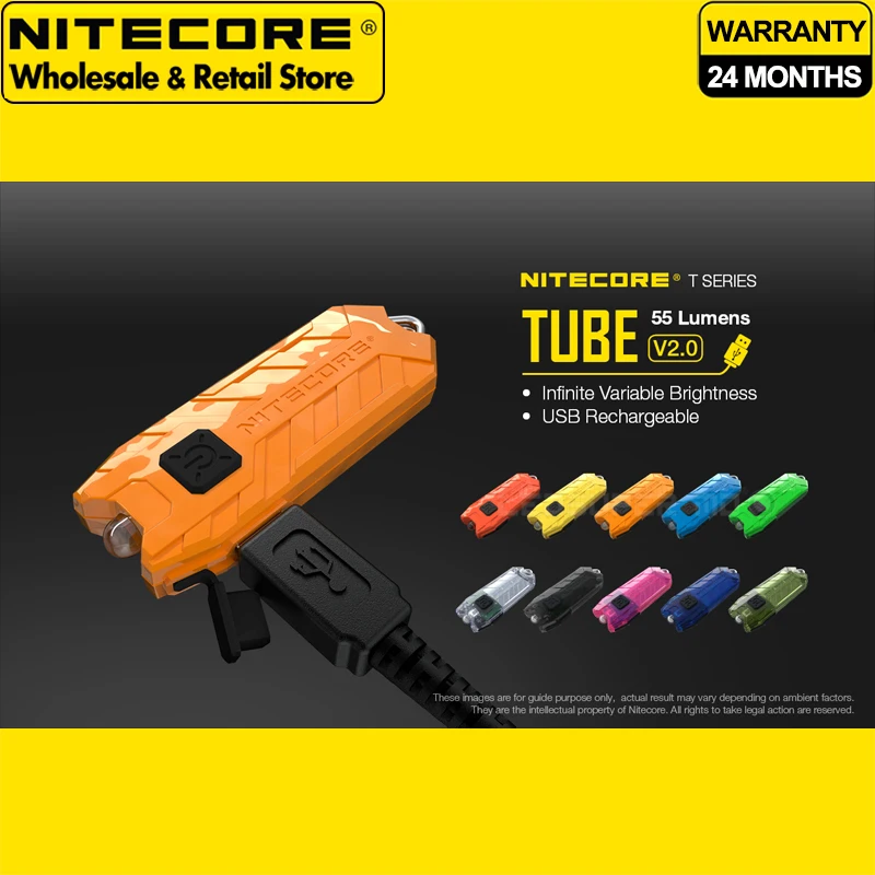 Infinitely Variable Brightness Flashlight Colorful NITECORE TUBE V2.0 ...