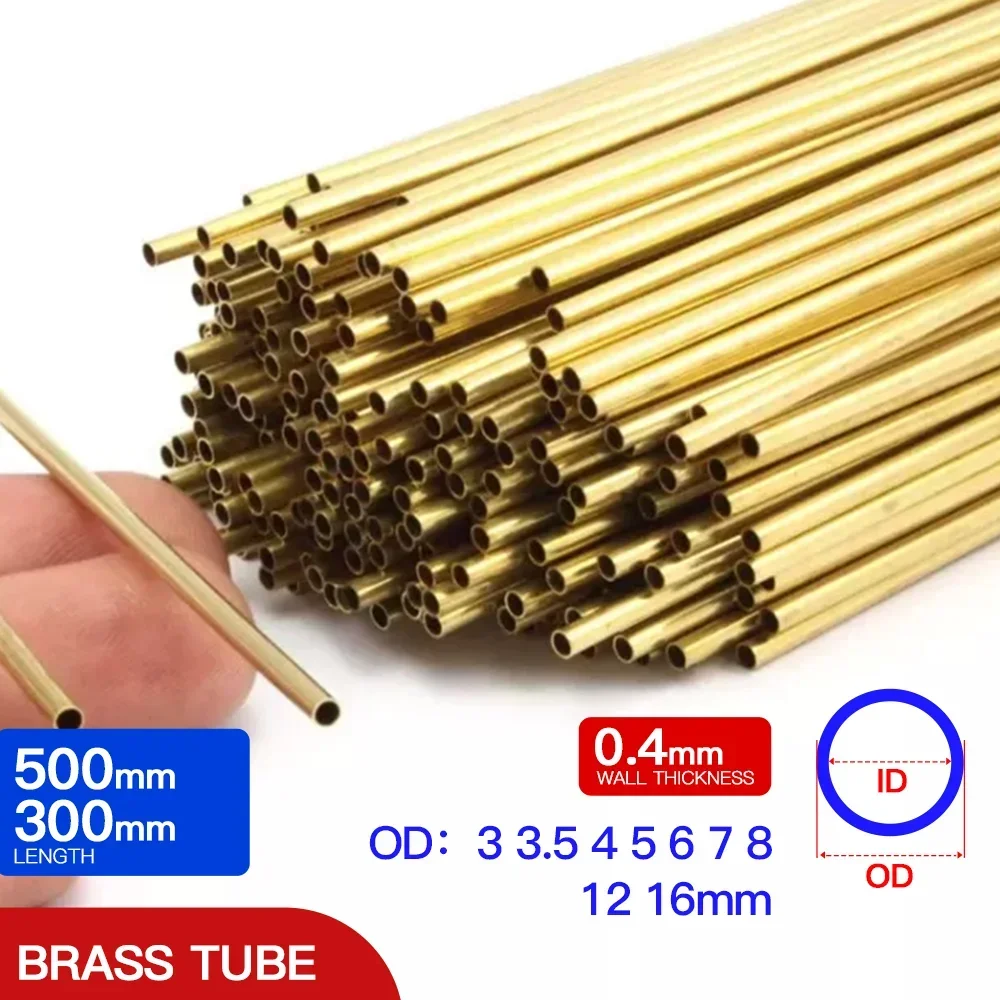 Brass-pipe-0-4mm-wall-thickness-3-12-OD-brass-tube-300-500mm-length ...