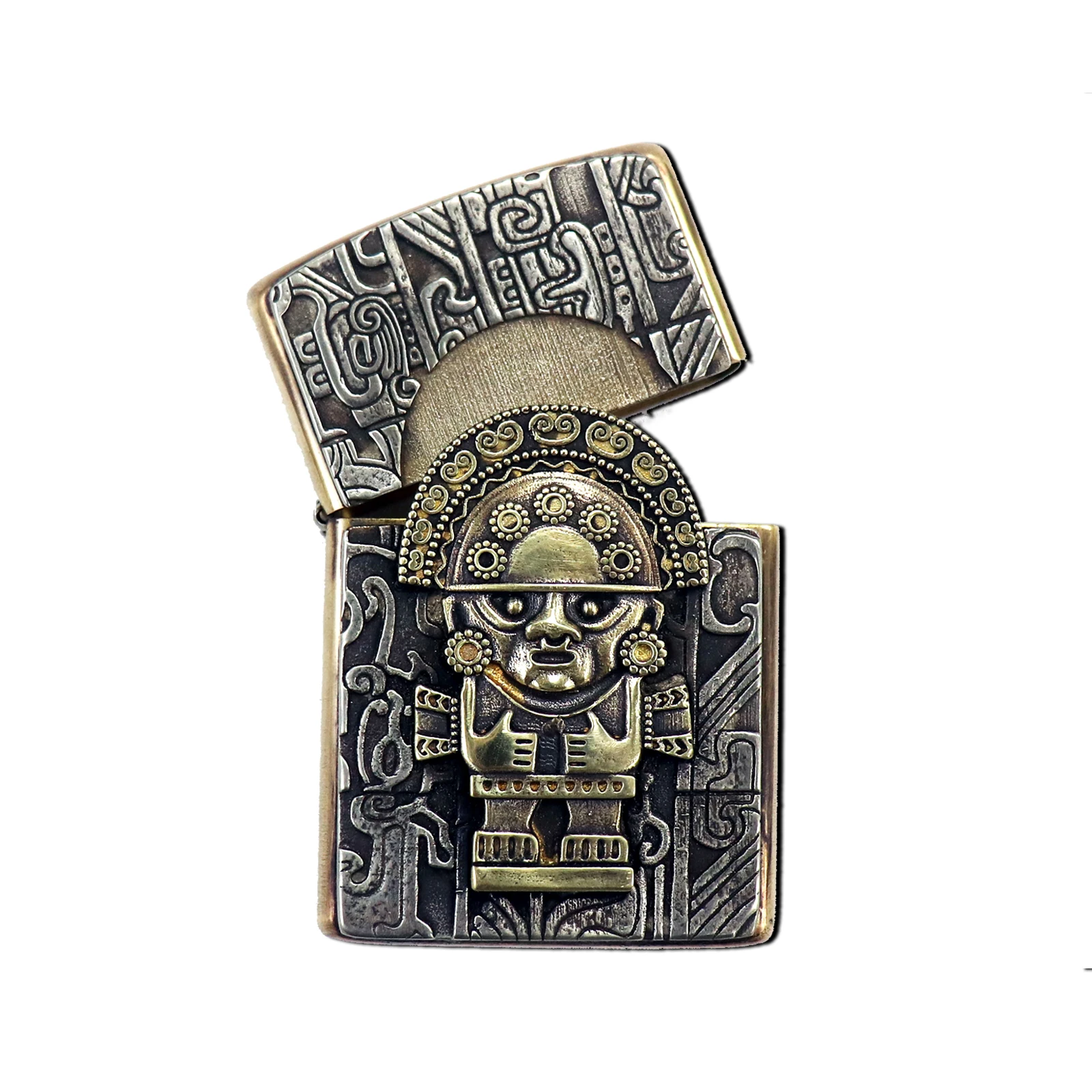 Brass-Oil-Lighter-Storage-Case-Container-Ancient-Mayan-Vintage ...