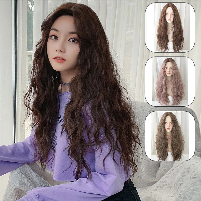 Stylish-Fluffy-Natural-Wigs-Wavy-Curls-for-Women-63CM-Heat-Resistant ...
