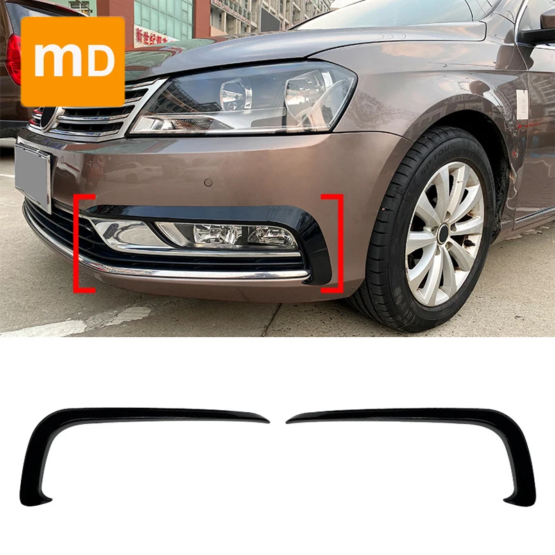For-Volkswagen-Passat-B7-2011-2015-Glossy-Black-Bumper-Diffuser-Spoiler ...