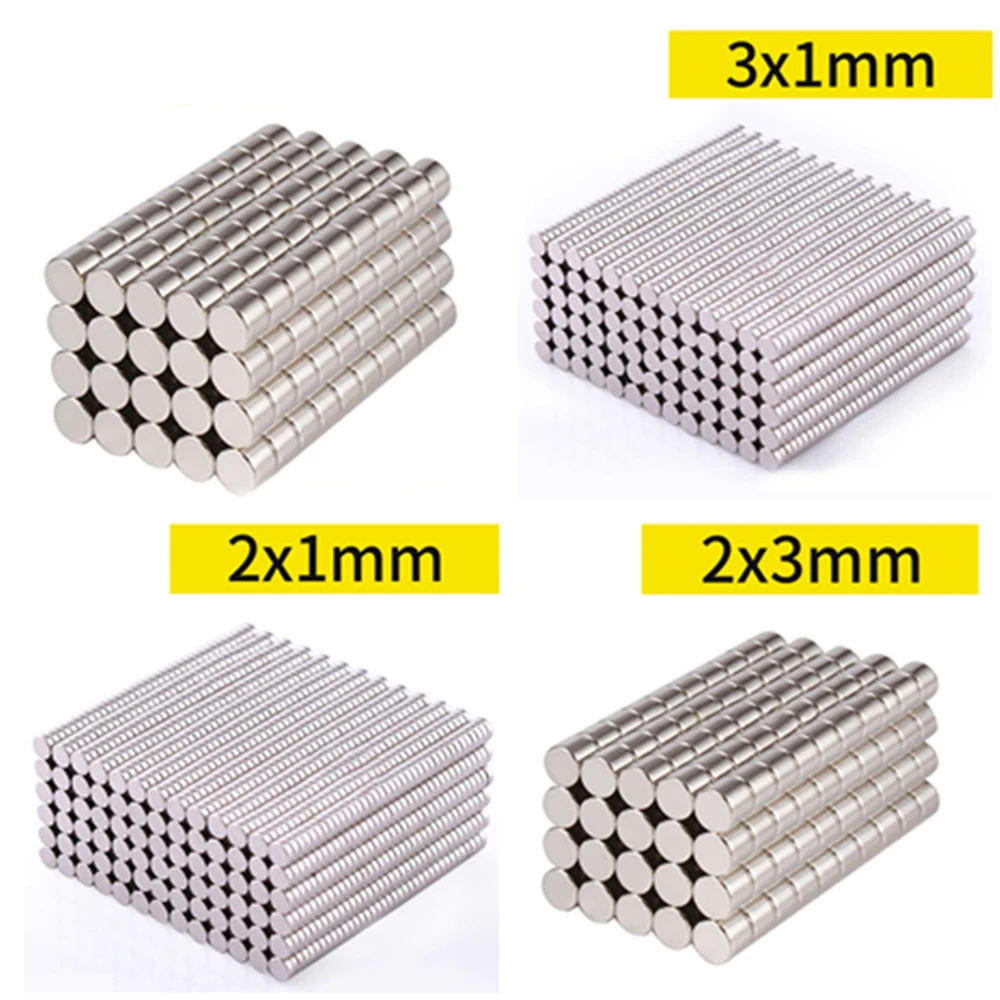 20pcs 1x1 2x1 2x2 2x3 3x1 3x3 3x2mm Mini Small N35 Round Magnet Neodymium Magnet Permanent NdFeB ...