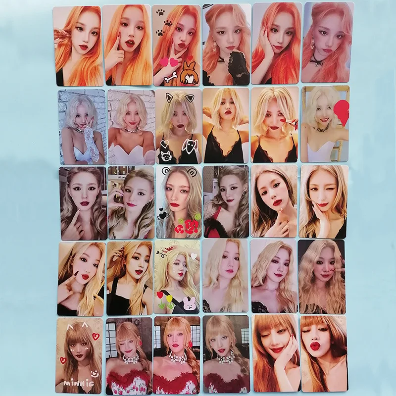 6pcs-KPOP-G-I-DLE-NXDE-Member-Personal-Photocards-I-LOVE-Double-Sided ...