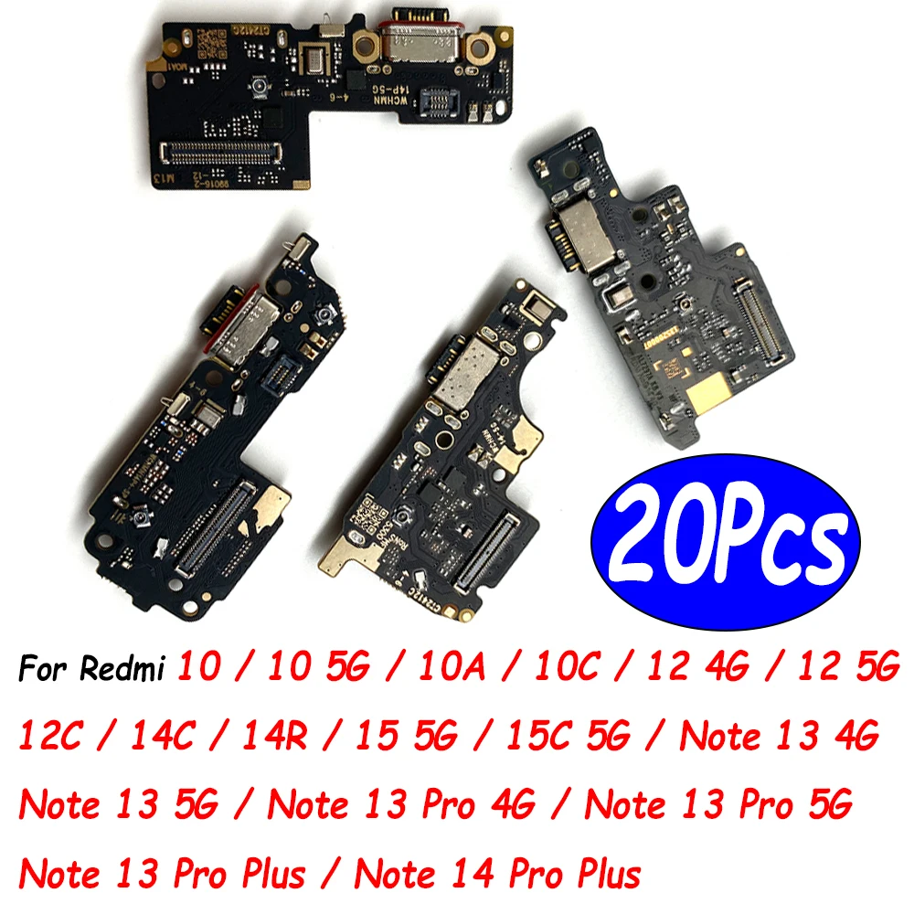 20Pcs,For Redmi 10A 10 12 4G 12C 13C 14C 14R 15 15C 5G Note 13 Pro Plus ...