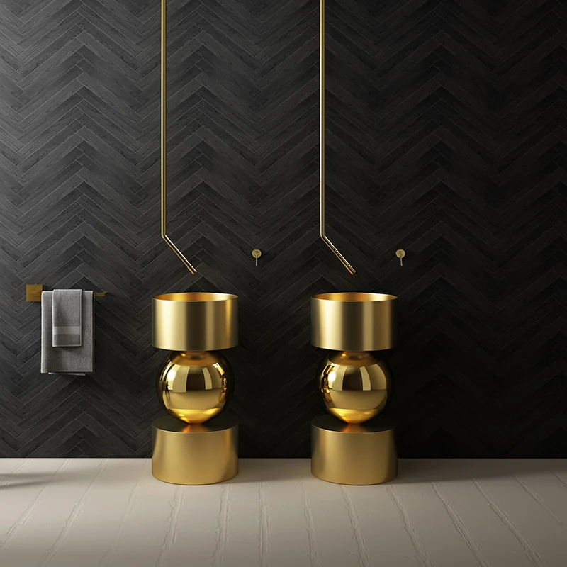 Creative-and-personalized-stainless-steel-column-basin-integrated-floor ...