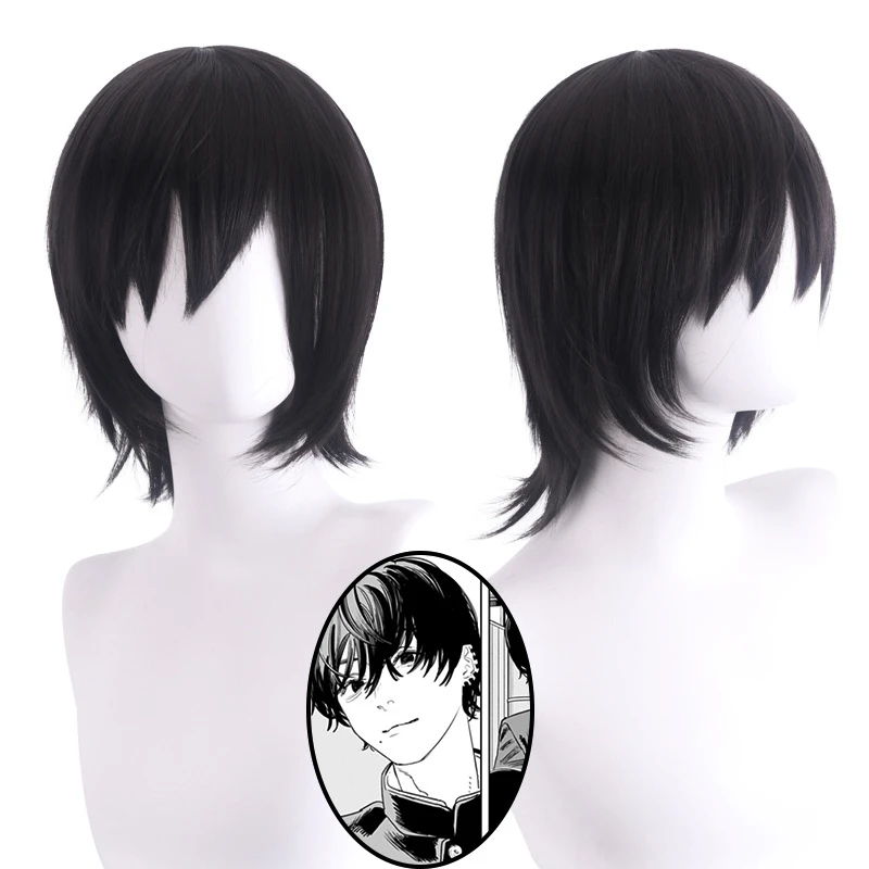 Anime Chainsaw Man Wig Yoshida Hirofumi Black Hair Cosplay Wig Makima ...