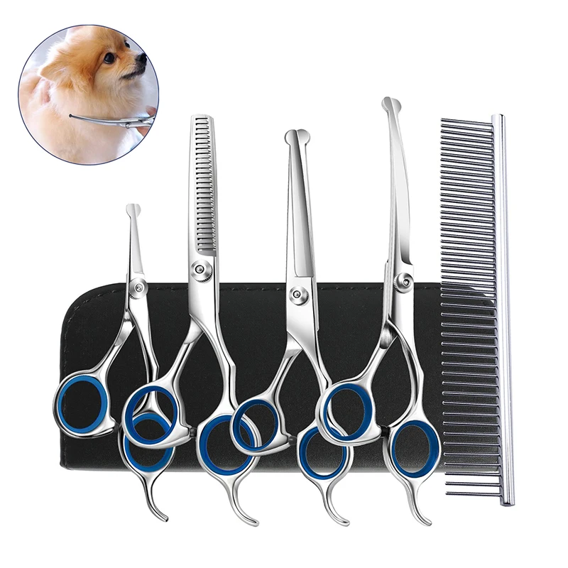 New-Safty-Pet-Grooming-Scissors-Round-Head-Professional-Stainless-Steel ...