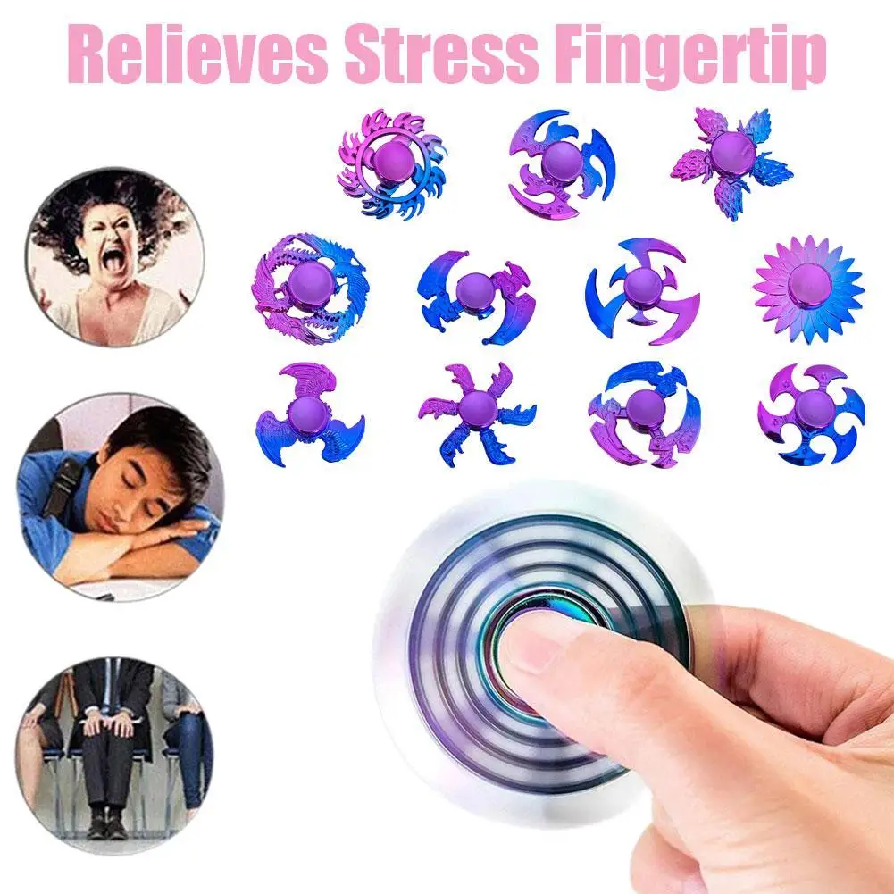 Colorful-Fidget-Spinner-Anti-Anxiety-Toys-Spinners-Relieves-Stress ...