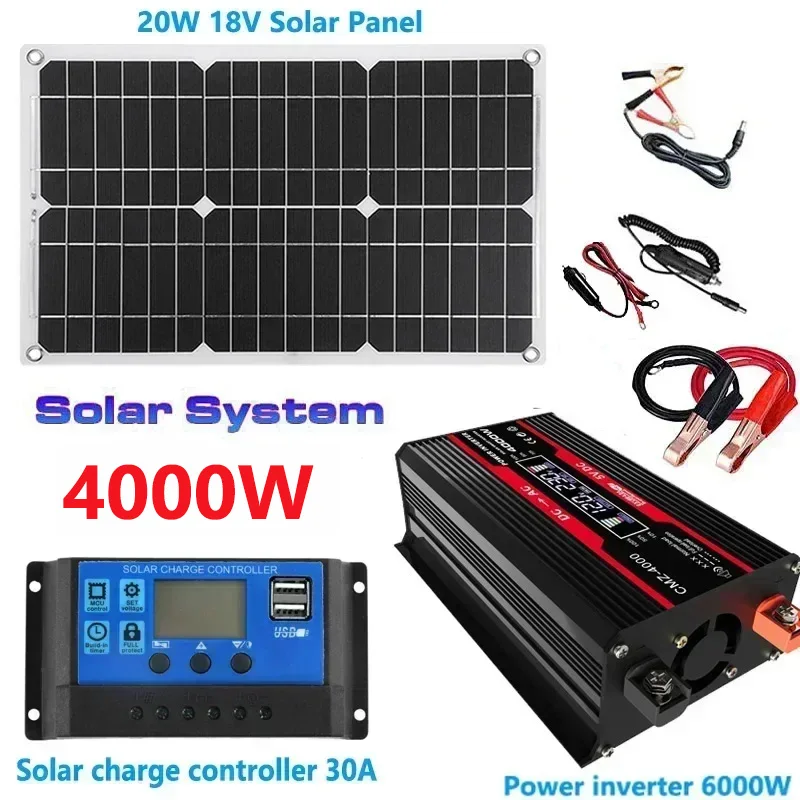 110V-220V-Solar-Power-System-20W-Solar-Panel-with-30A-Charge-Controller ...