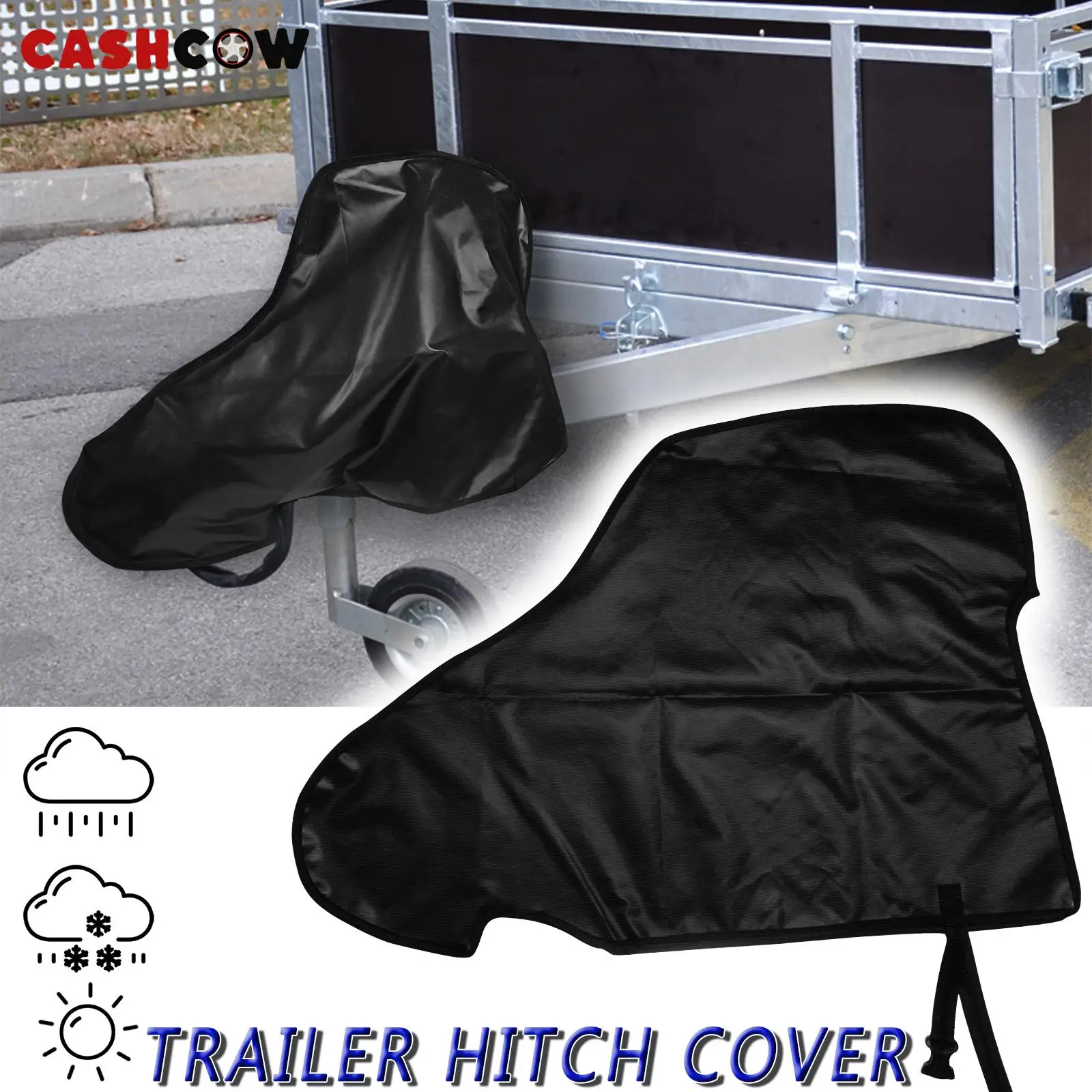 89x63cm Universal Waterproof Trailer Caravan Towing Hitch Cover Anti ...