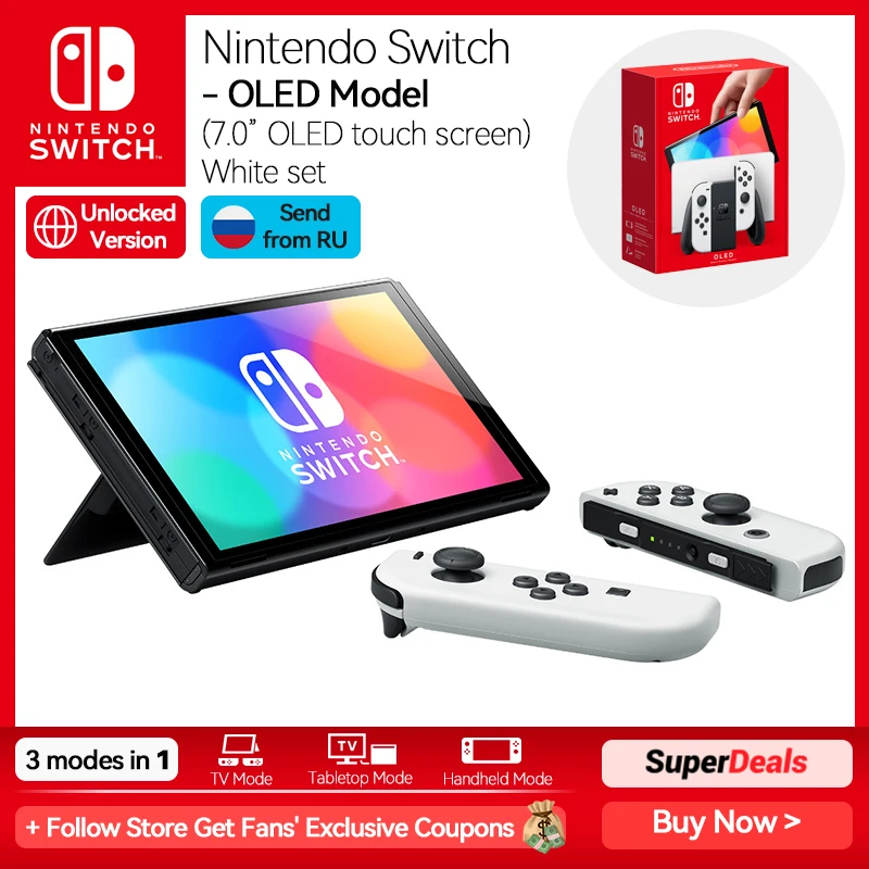 Nintendo Switch Oled Model White Set Blue And Red Set 7inch Oled Screen ...