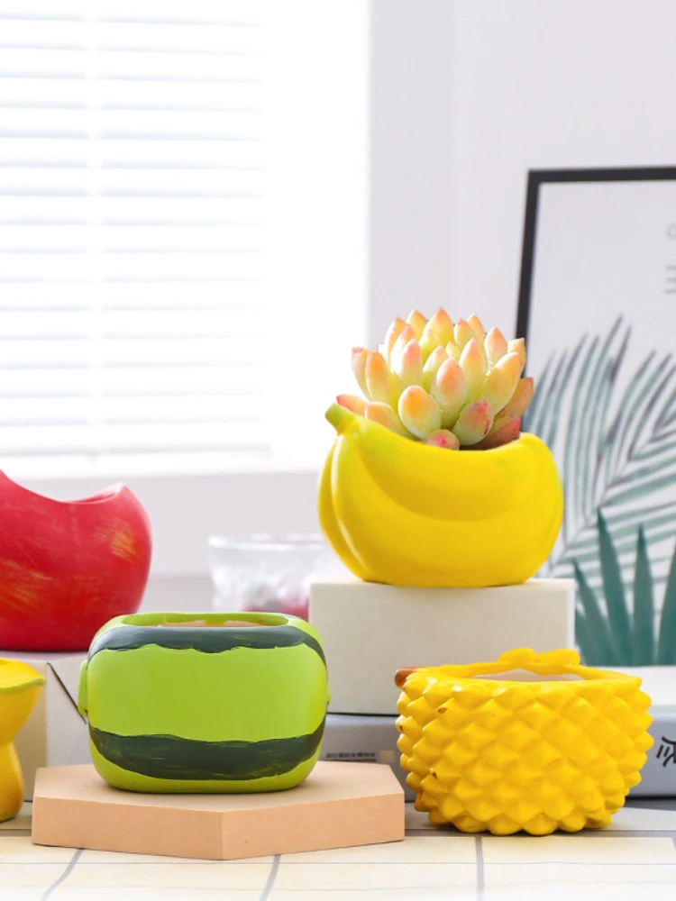 Succulent-Flower-Pot-Handmade-Breathable-ceramic-cute-fruit-Creative ...