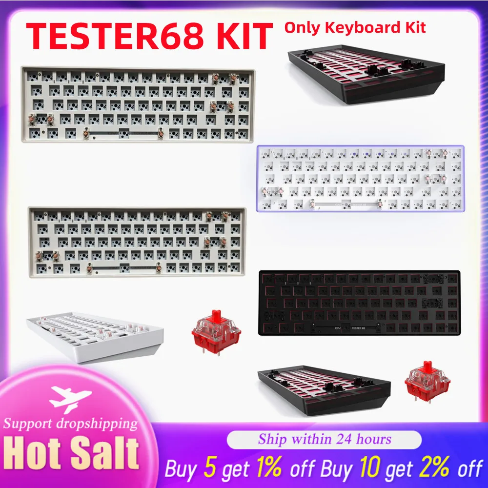 TESTER68-Mechanical-Gamer-Keyboard-Gasket-Kit-Type-C-Swappable-Switch ...