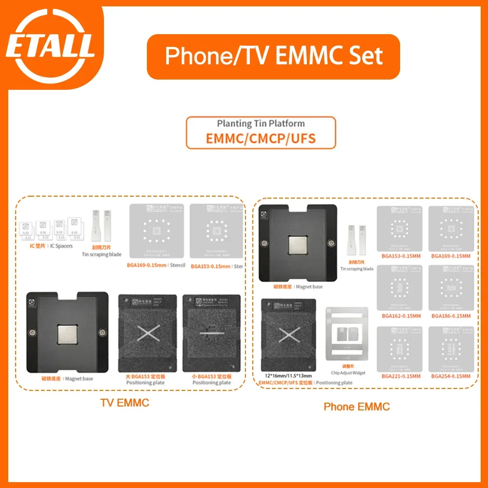 Amaoe-EMMC-EMCP-UFS-BGA-Reballing-Stencil-for-BGA153-BGA162-BGA169 ...