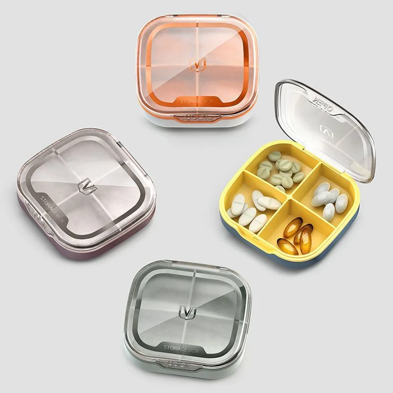 Waterproof 4Grid Pill Box Medicine Storage Travel Square Case For ...